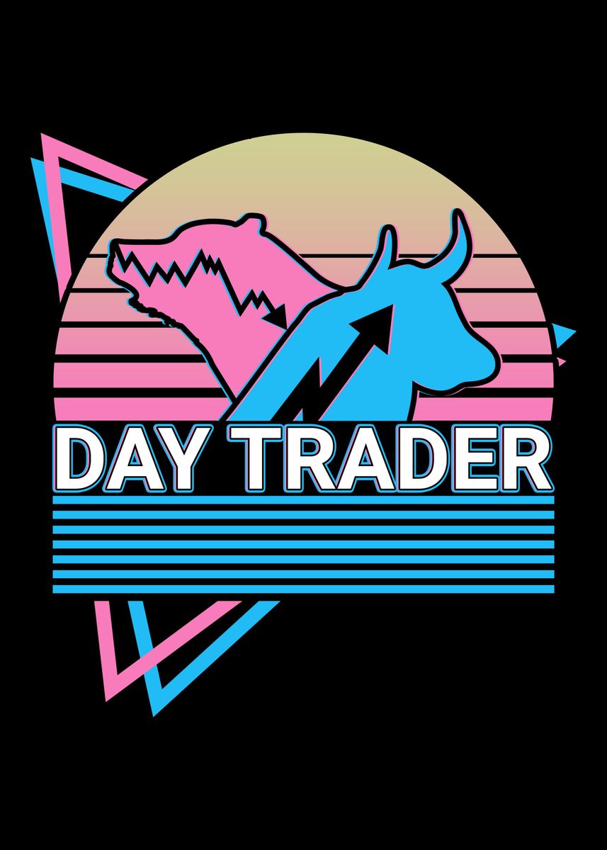 'Day Trader Stock Trading' Poster, picture, metal print, paint by ...