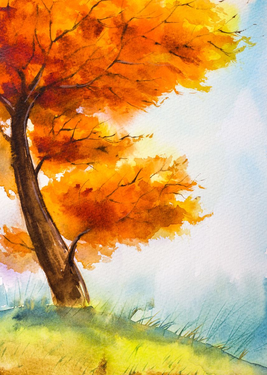 'Rain of Lurid Leaves' Poster, picture, metal print, paint by Artistic ...