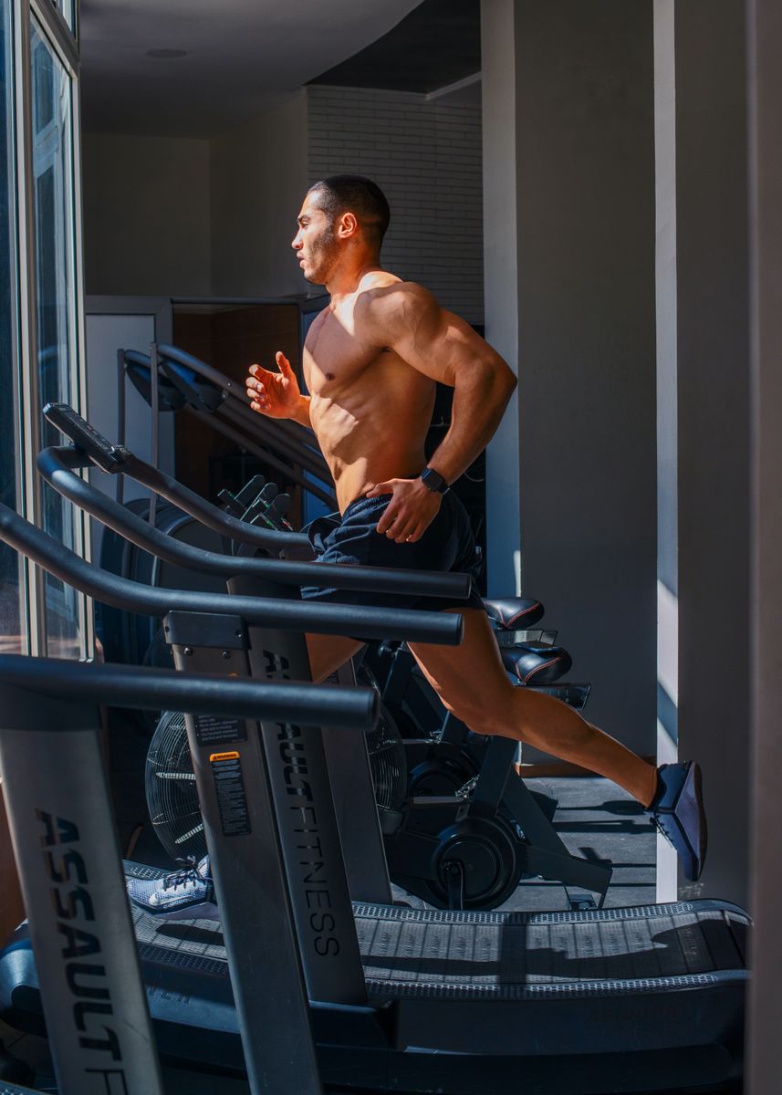 'On the Treadmill ' Poster, picture, metal print, paint by Sam Brady ...