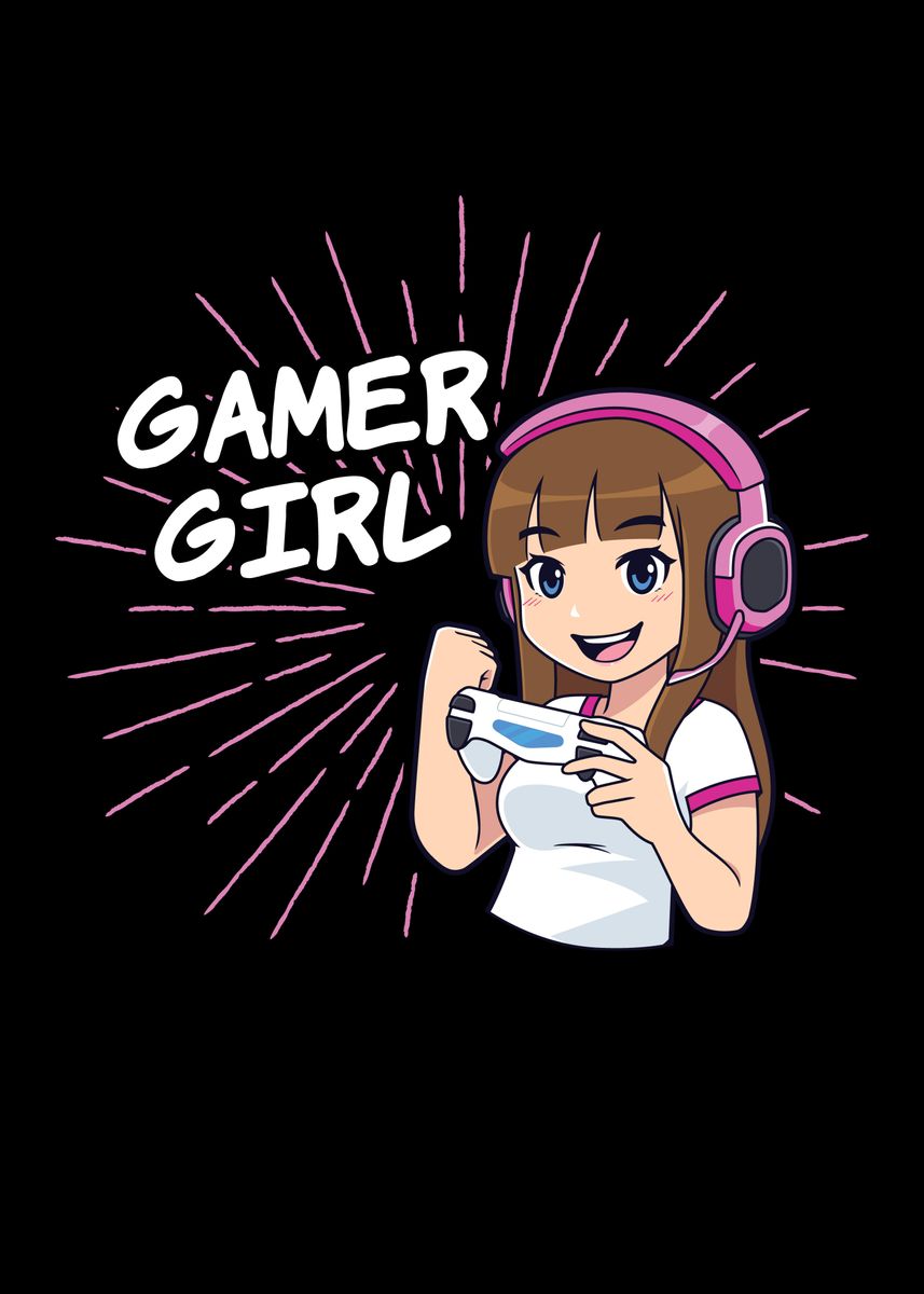 'Gamer Girl' Poster, picture, metal print, paint by ZS C O M M E R C E ...