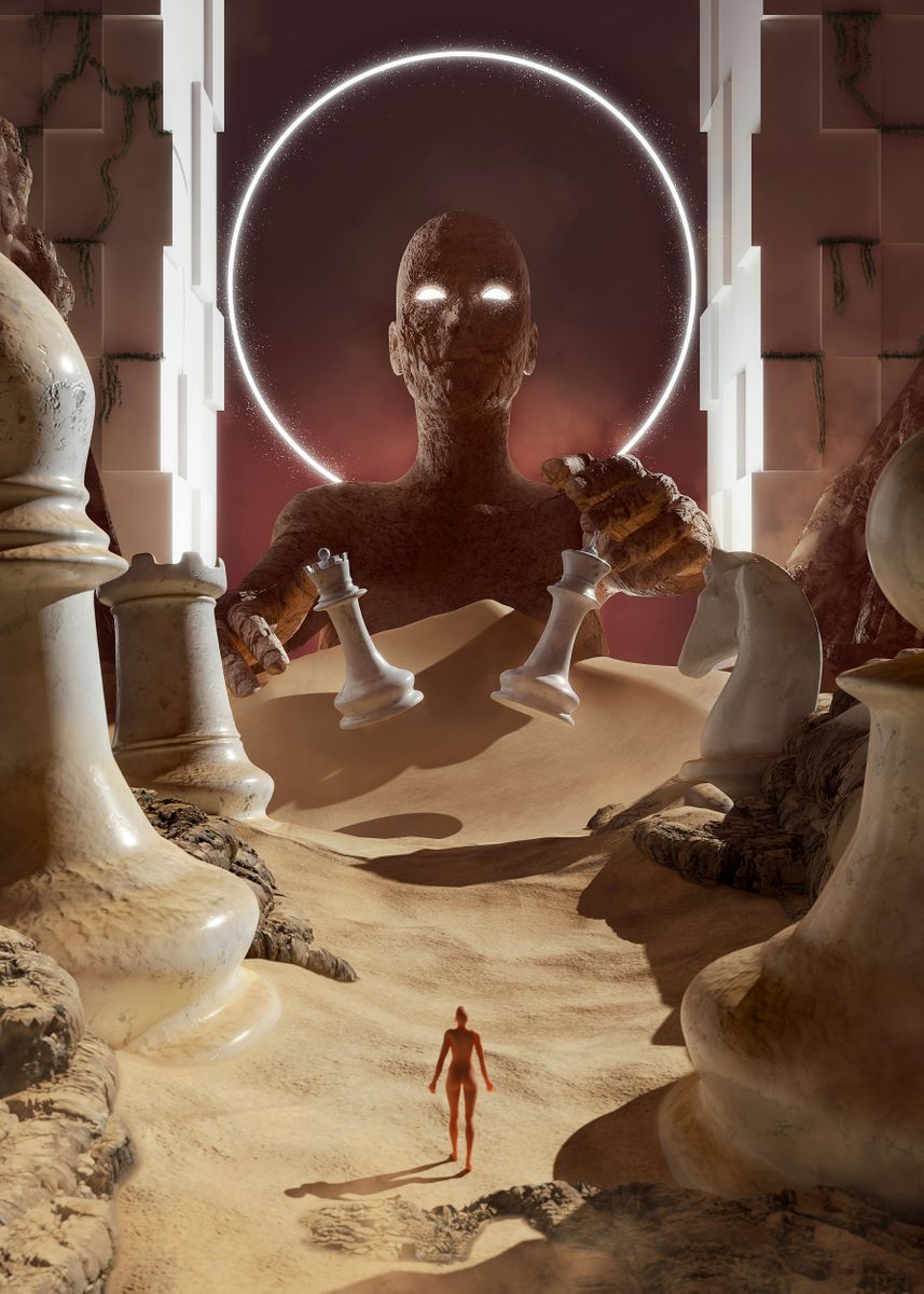 'Gods Game' Poster, picture, metal print, paint by Lynxs | Displate