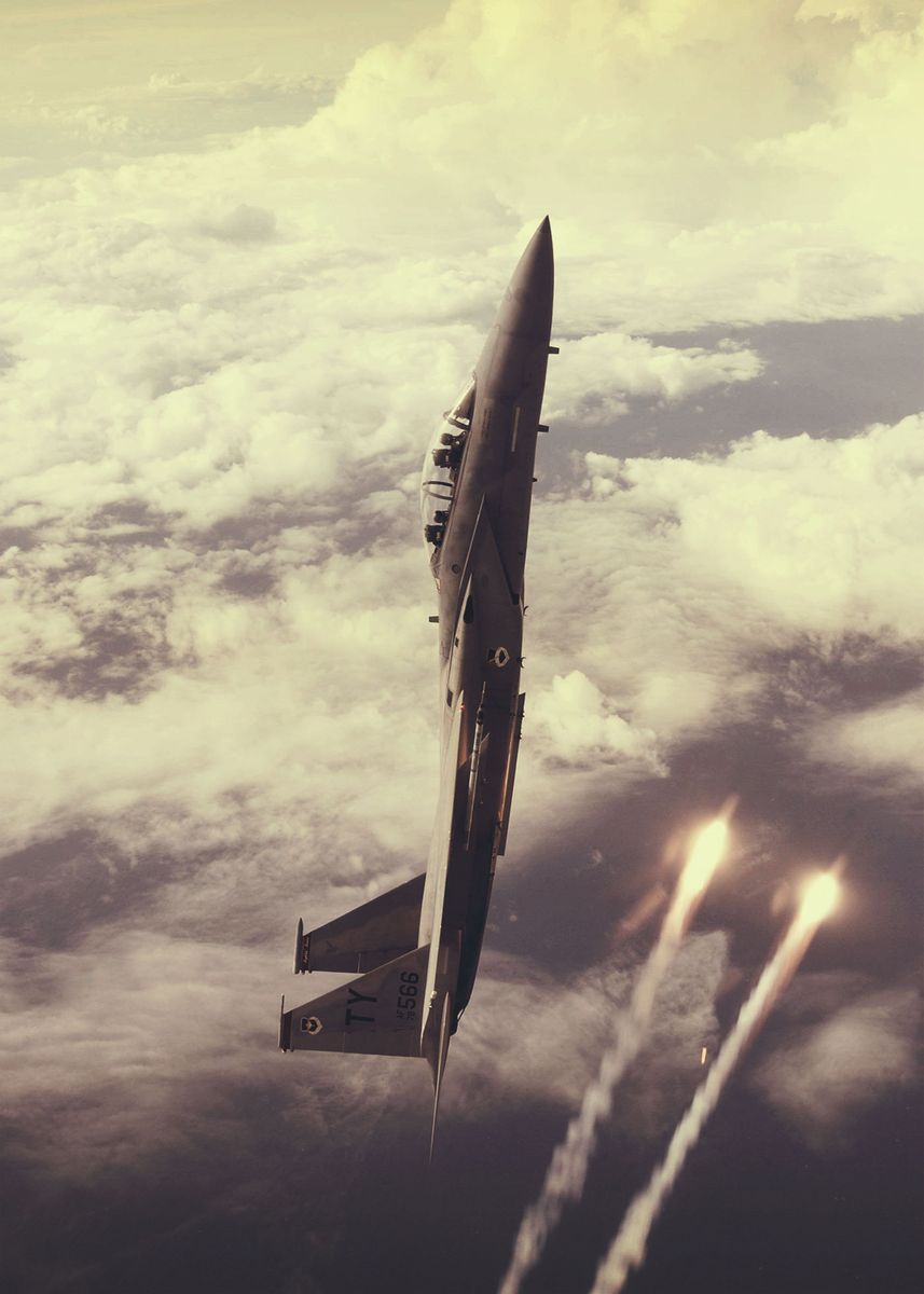 'Fighter Jet' Poster, picture, metal print, paint by Ainiez | Displate