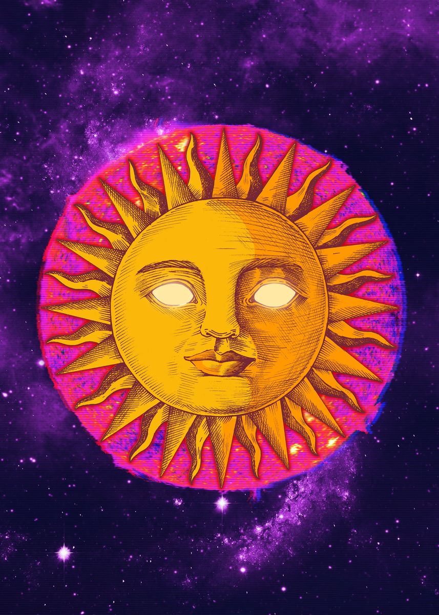 'Neon Sun' Poster by Ishan Mishra | Displate