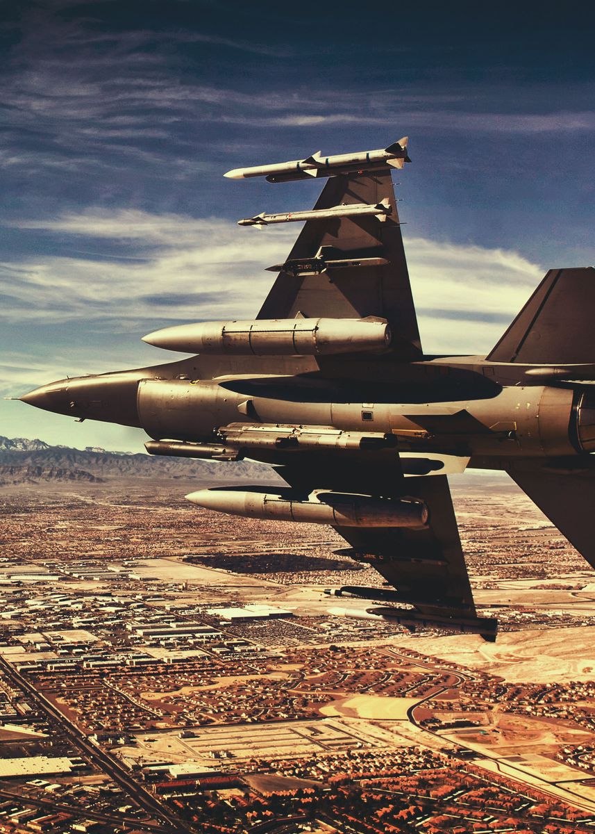 'Fighter Jet' Poster, picture, metal print, paint by Ainiez | Displate