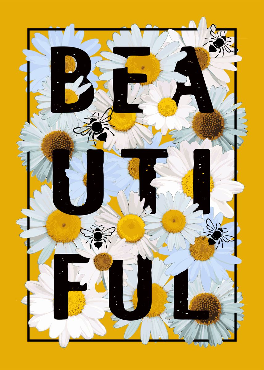 'Beautiful daisy floral' Poster, picture, metal print, paint by Safia ...