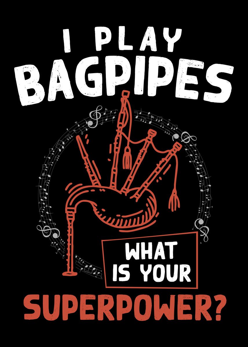 'Funny Bagpipe Musician' Poster, picture, metal print, paint by ...