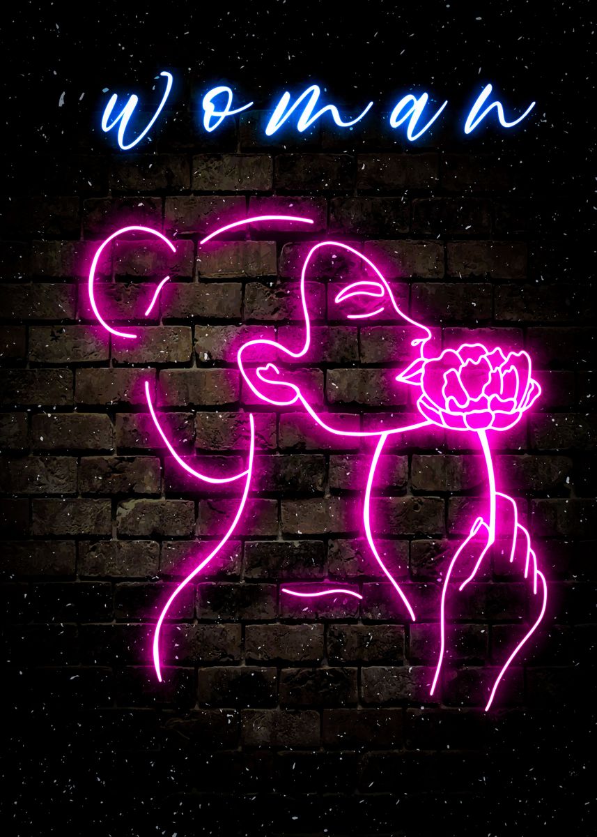 'Neon Woman' Poster by Pro Elise | Displate