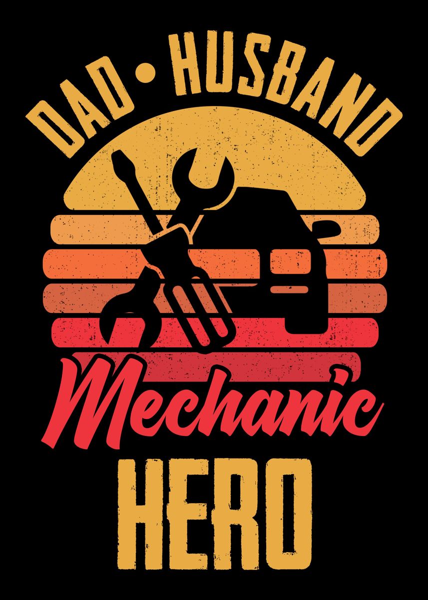 'Car Mechanic' Poster, picture, metal print, paint by CrazySquirrel ...