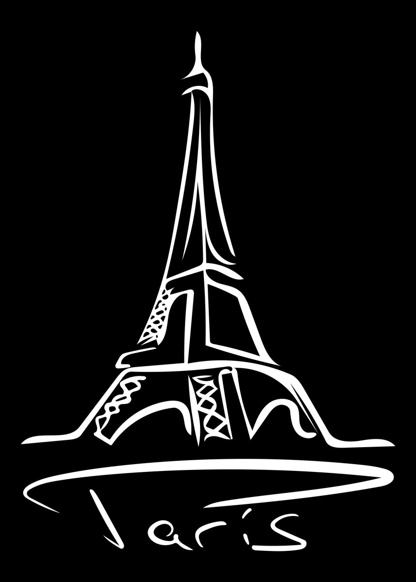 'Paris Line Art Minimal' Poster, picture, metal print, paint by Chris ...