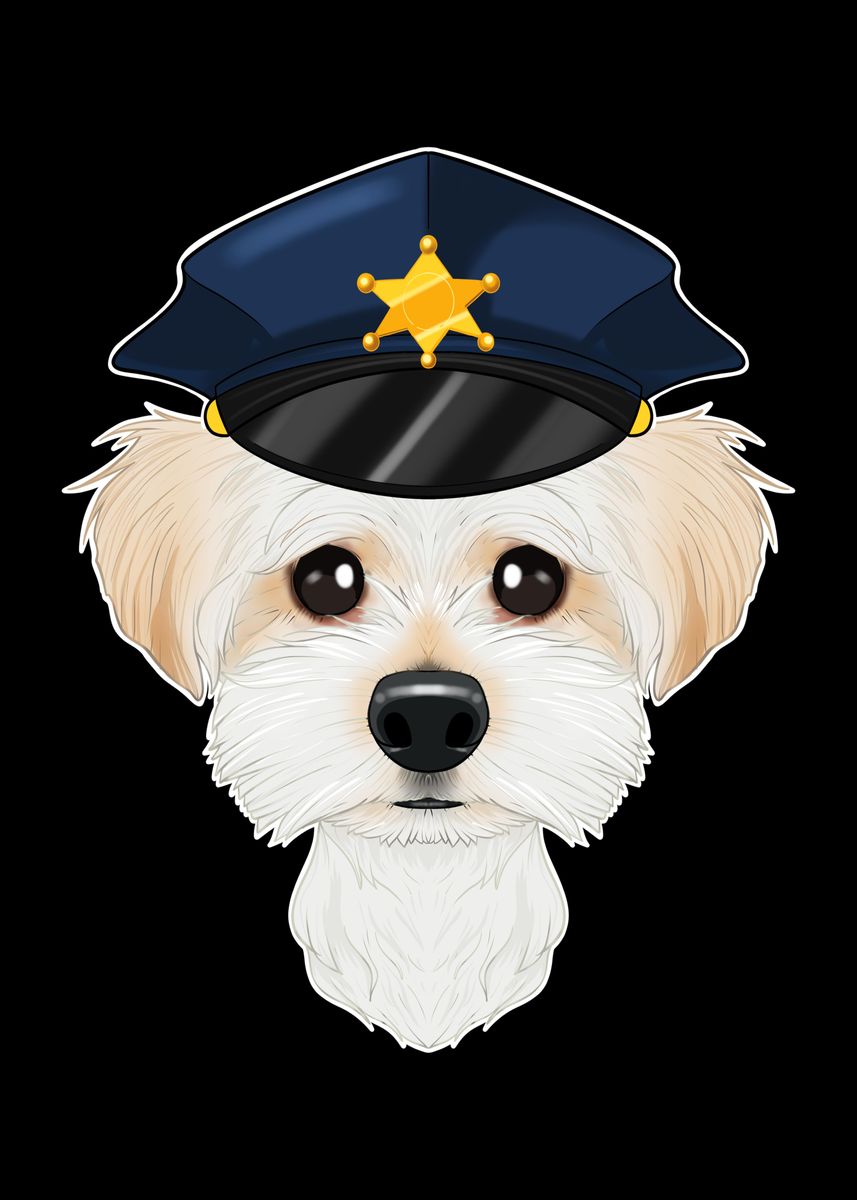 'Police Maltese Canine' Poster, picture, metal print, paint by ...