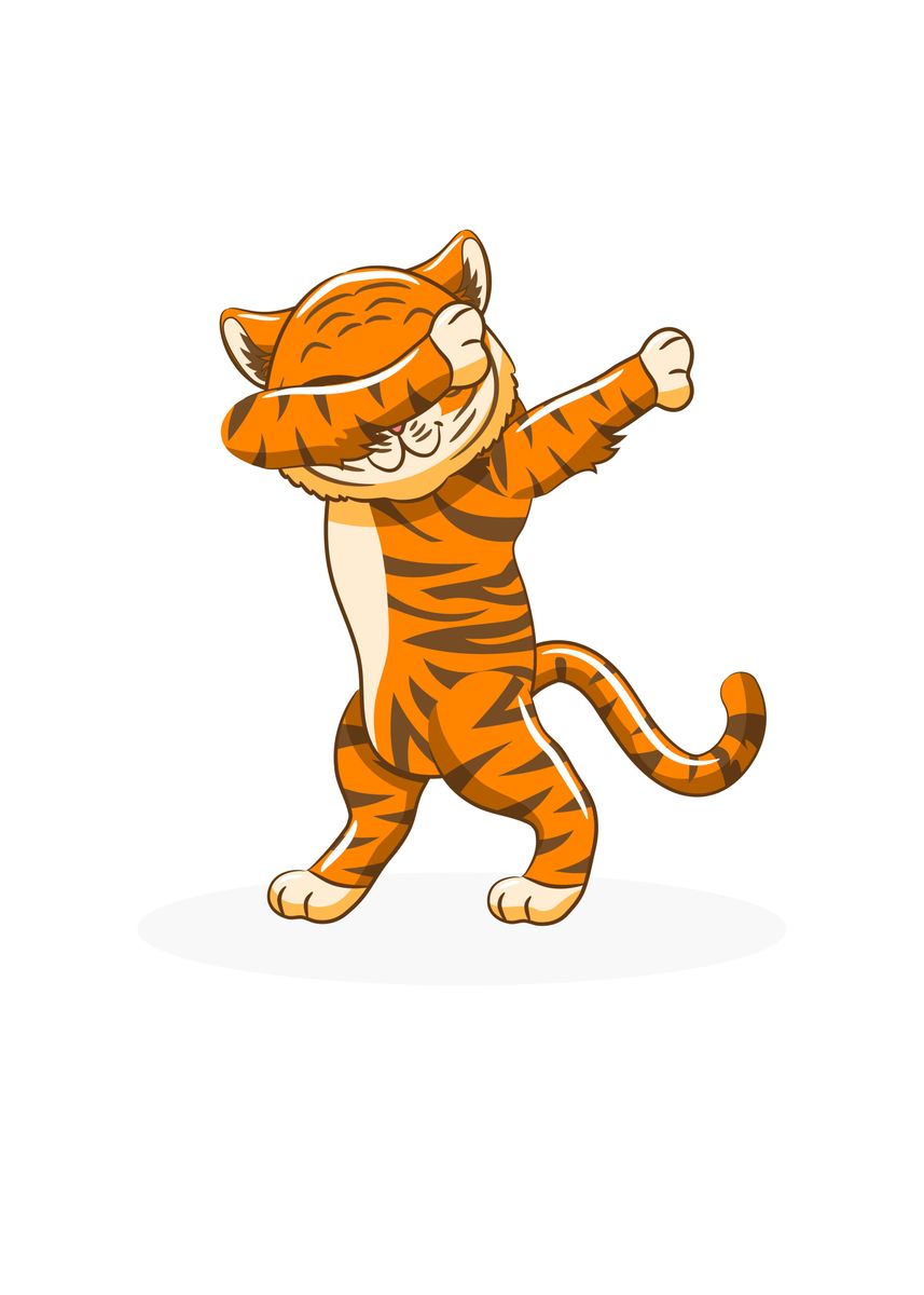 'Dabbing dance white tiger' Poster, picture, metal print, paint by BeMi ...