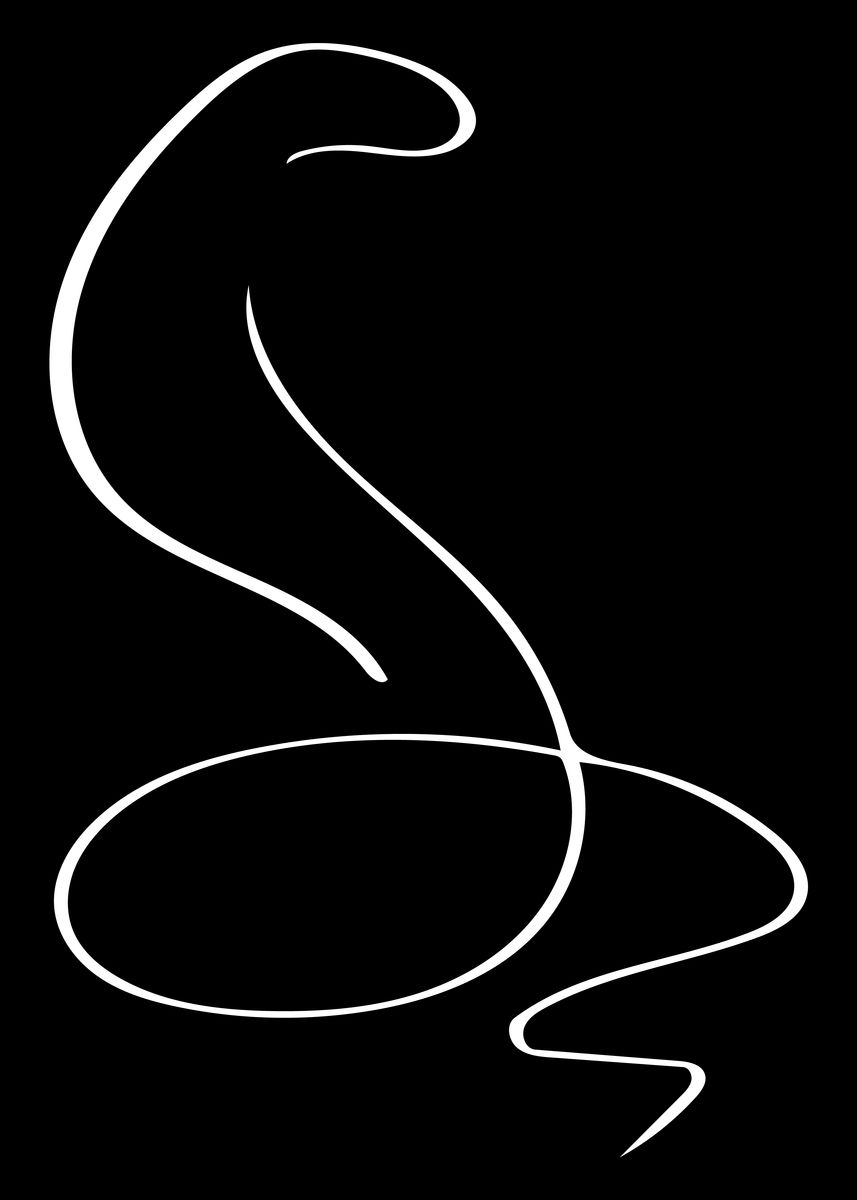 'Snake Line Art Minimal' Poster, picture, metal print, paint by Chris ...