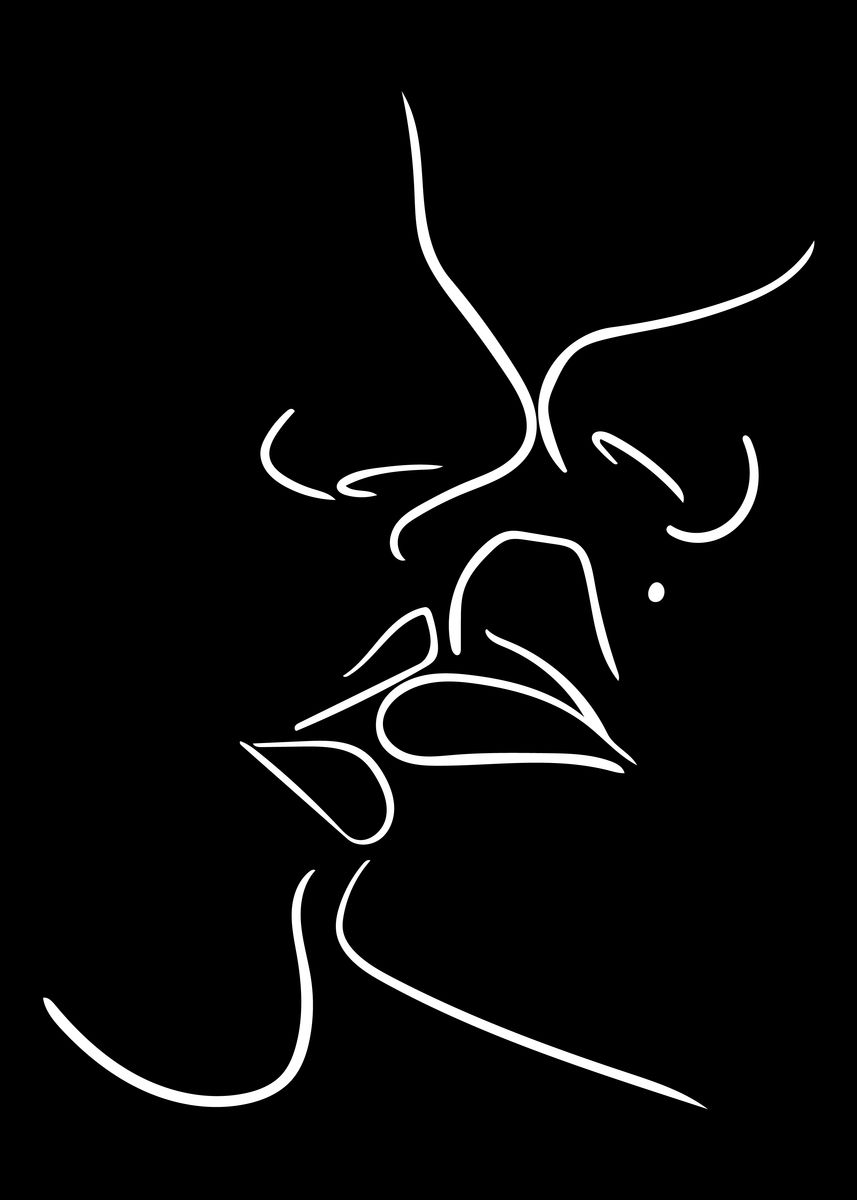 Simple Kiss Drawing