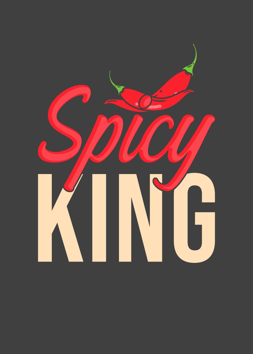 'Spicy Food Chili Saying' Poster, picture, metal print, paint by ...