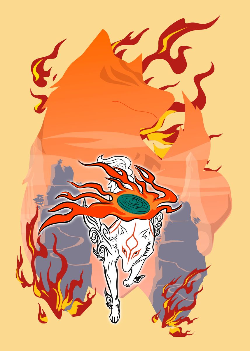 'white wolf okami' Poster, picture, metal print, paint by best art ...