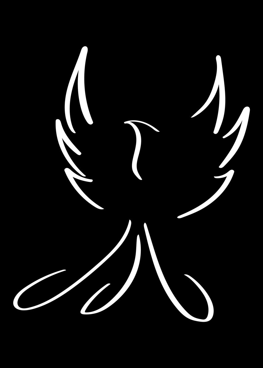 'Phoenix Line Art Minimal' Poster, picture, metal print, paint by Chris ...