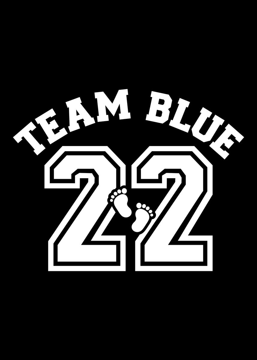 'Gender reveal team blue bo' Poster by Designzz | Displate