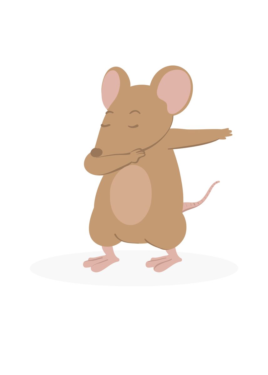 'Dabbing dance white rat' Poster, picture, metal print, paint by BeMi ...
