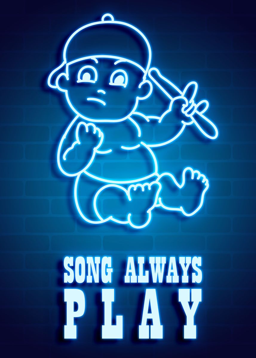 'Baby always play music' Poster, picture, metal print, paint by dam art ...