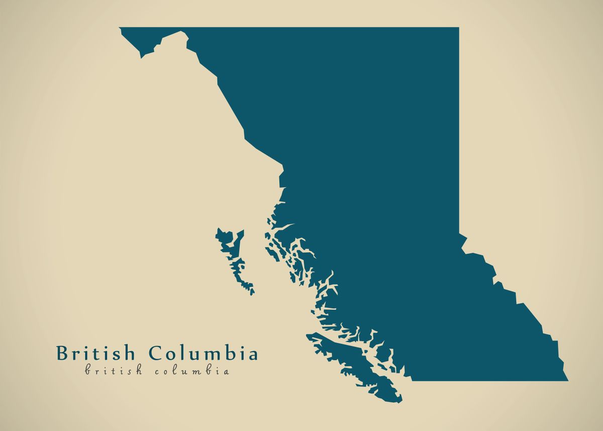 'British Columbia map' Poster by Ingo Menhard | Displate