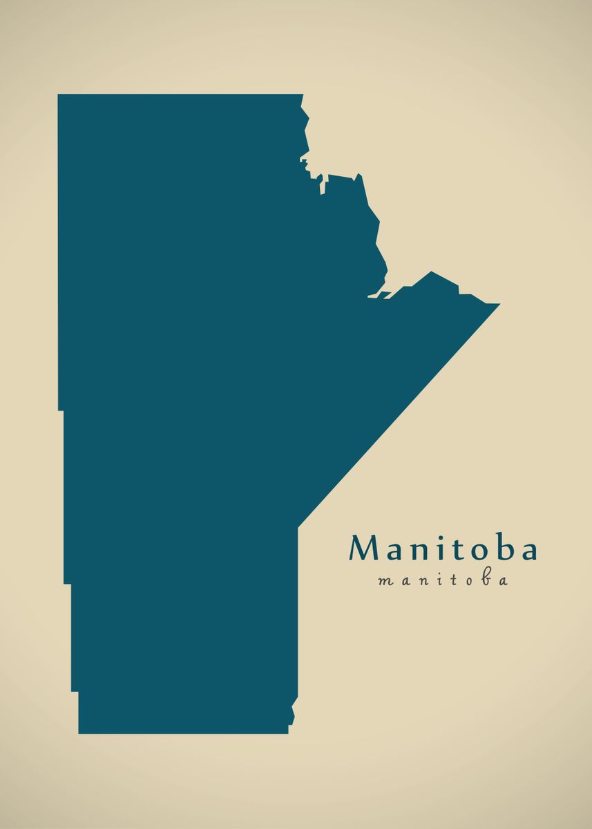 'Manitoba province map' Poster by Ingo Menhard | Displate