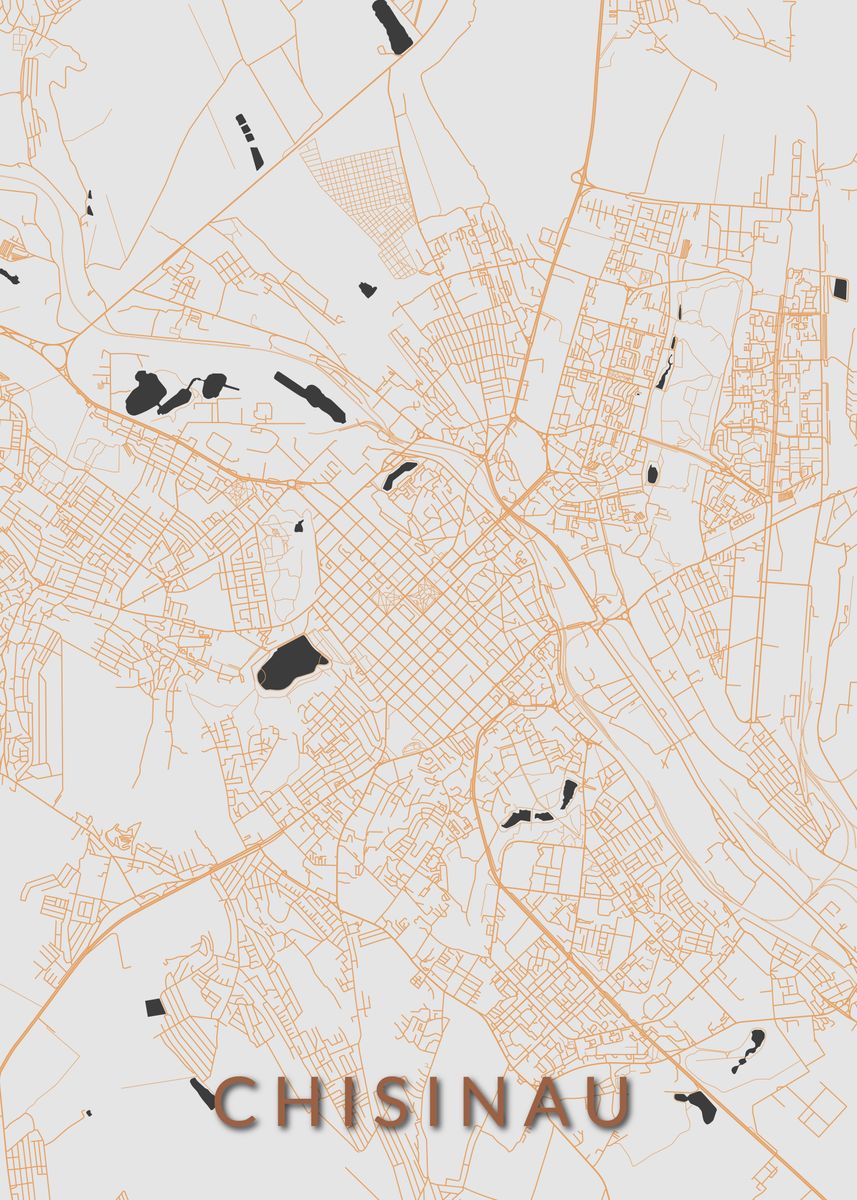 'Chisinau City Map' Poster by dkDesign | Displate