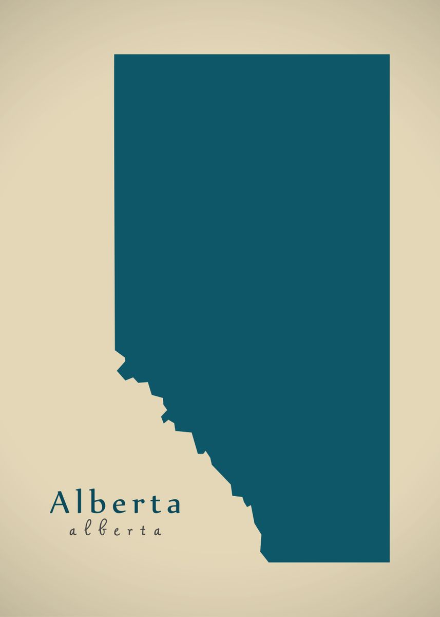 'Alberta province map' Poster, picture, metal print, paint by Ingo ...