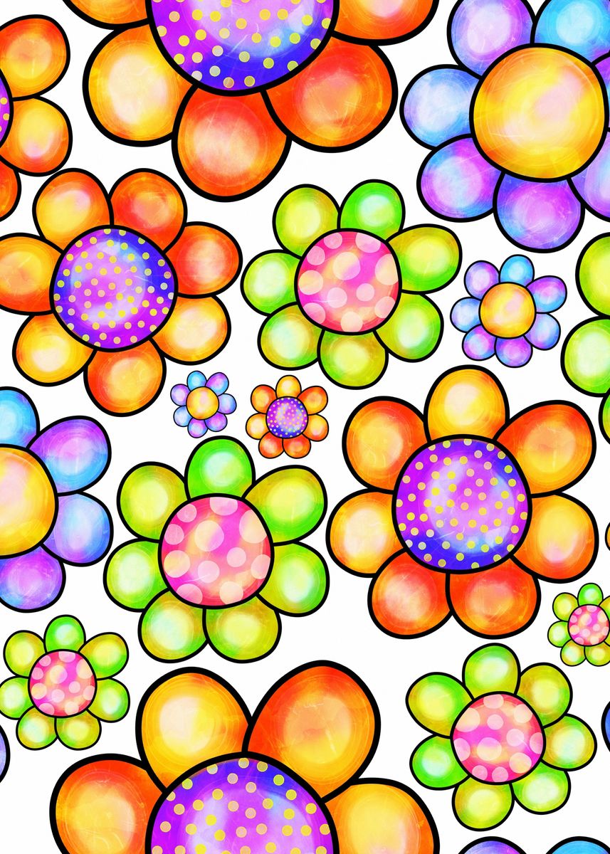 'Doodle Spring Flower 12' Poster by Aloke Design | Displate