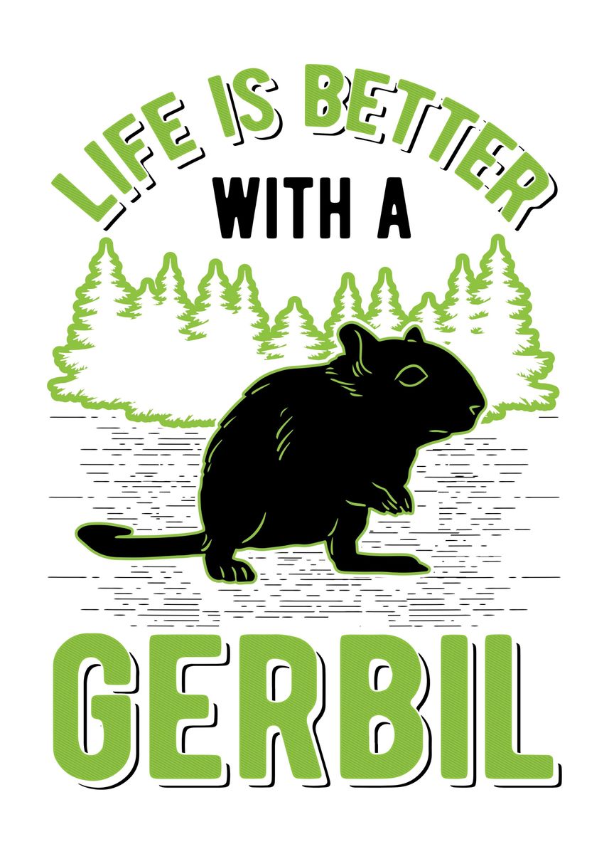 'Gerbil Racing Rat' Poster, picture, metal print, paint by ...