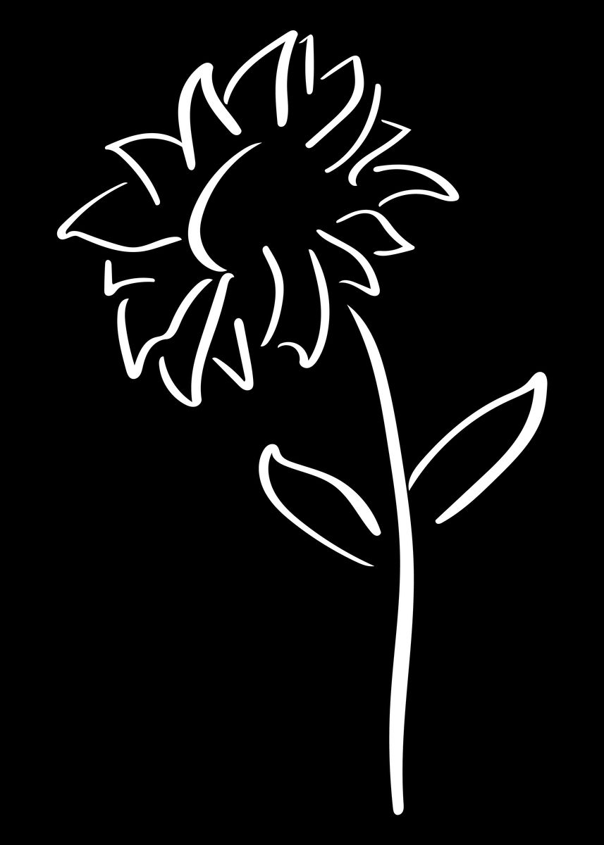 'Sunflower Line Art Minimal' Poster, picture, metal print, paint by ...