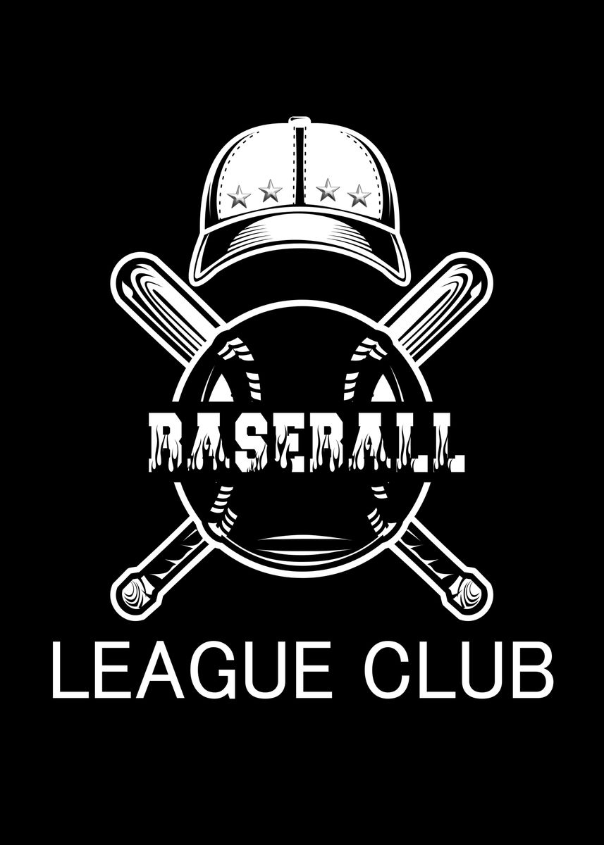 'Baseball League Club' Poster, picture, metal print, paint by ZS C O M ...