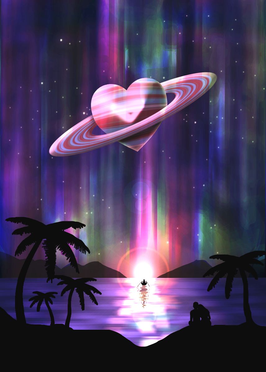 'love planet' Poster, picture, metal print, paint by Izmo Scribbles ...