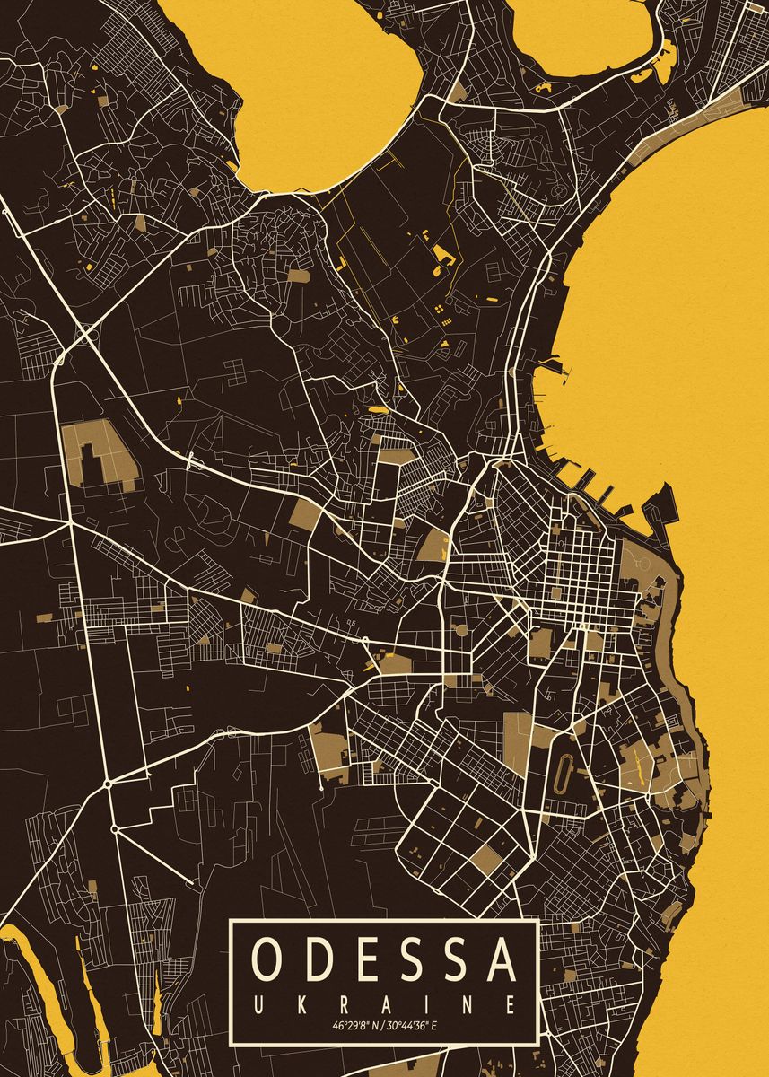 'Odessa City Map Pastel' Poster, picture, metal print, paint by deMAP ...