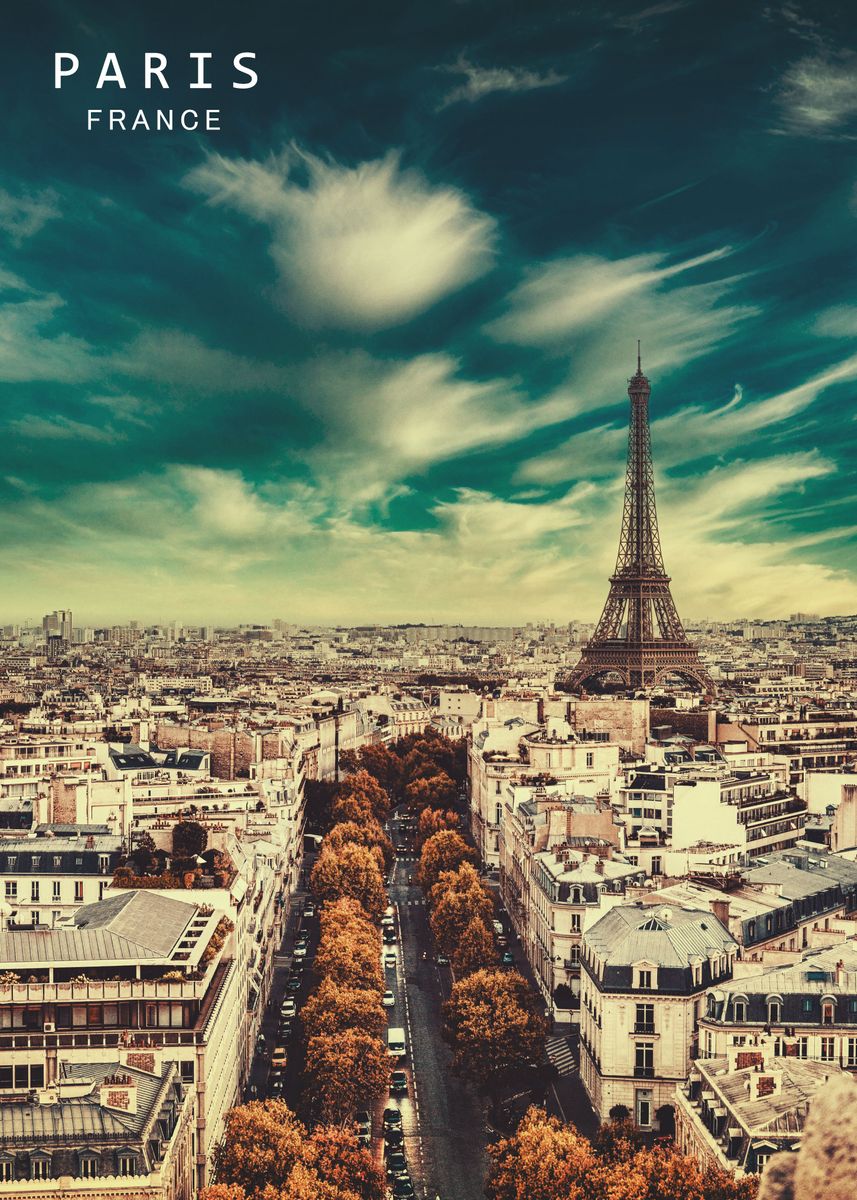 'Paris France' Poster, picture, metal print, paint by Ainiez | Displate