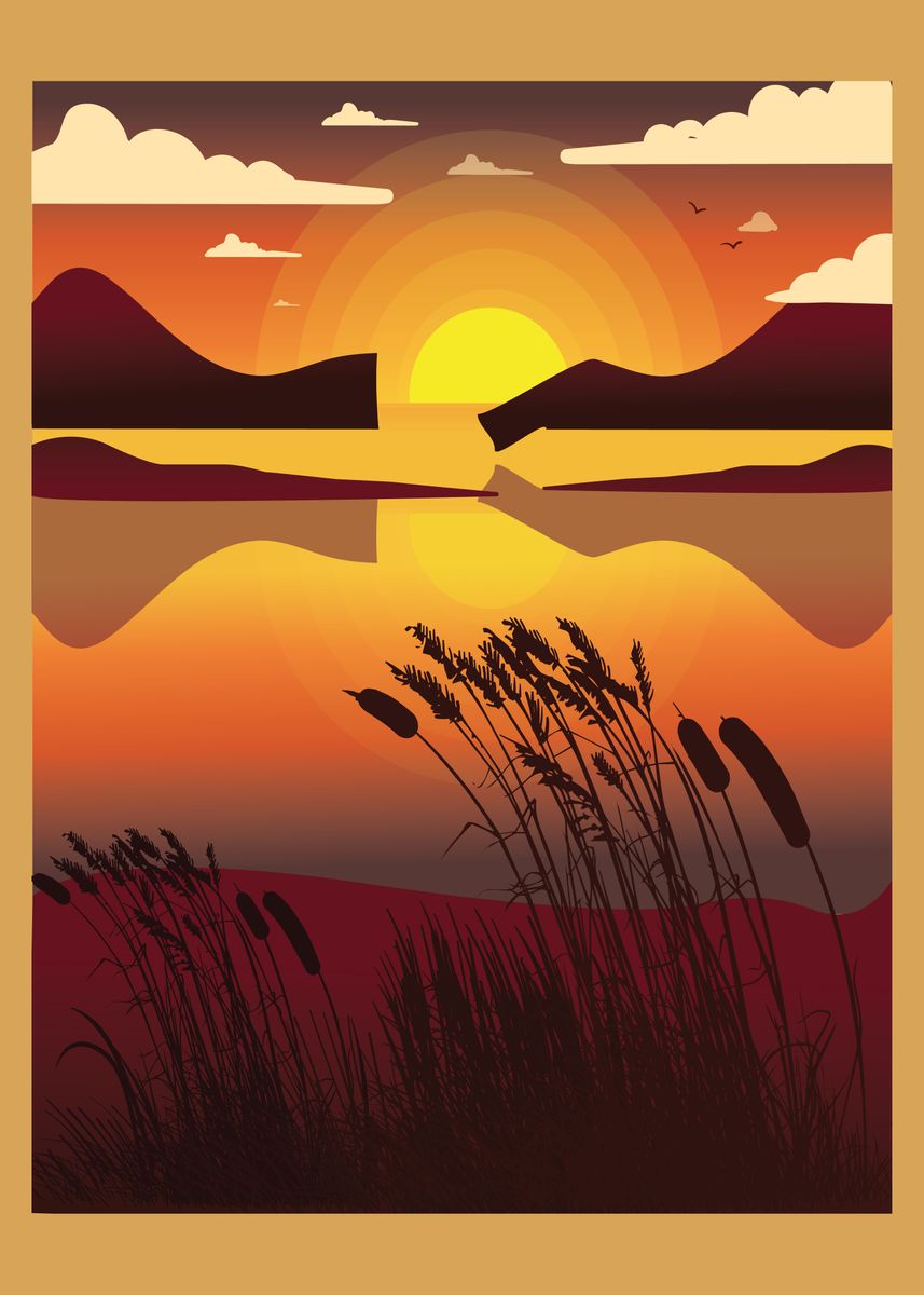 'Sun Farm Poster Design' Poster by Bombdesign | Displate