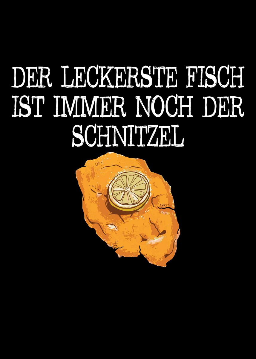 'Schnitzel Liebhaber Lustig' Poster, picture, metal print, paint by ...