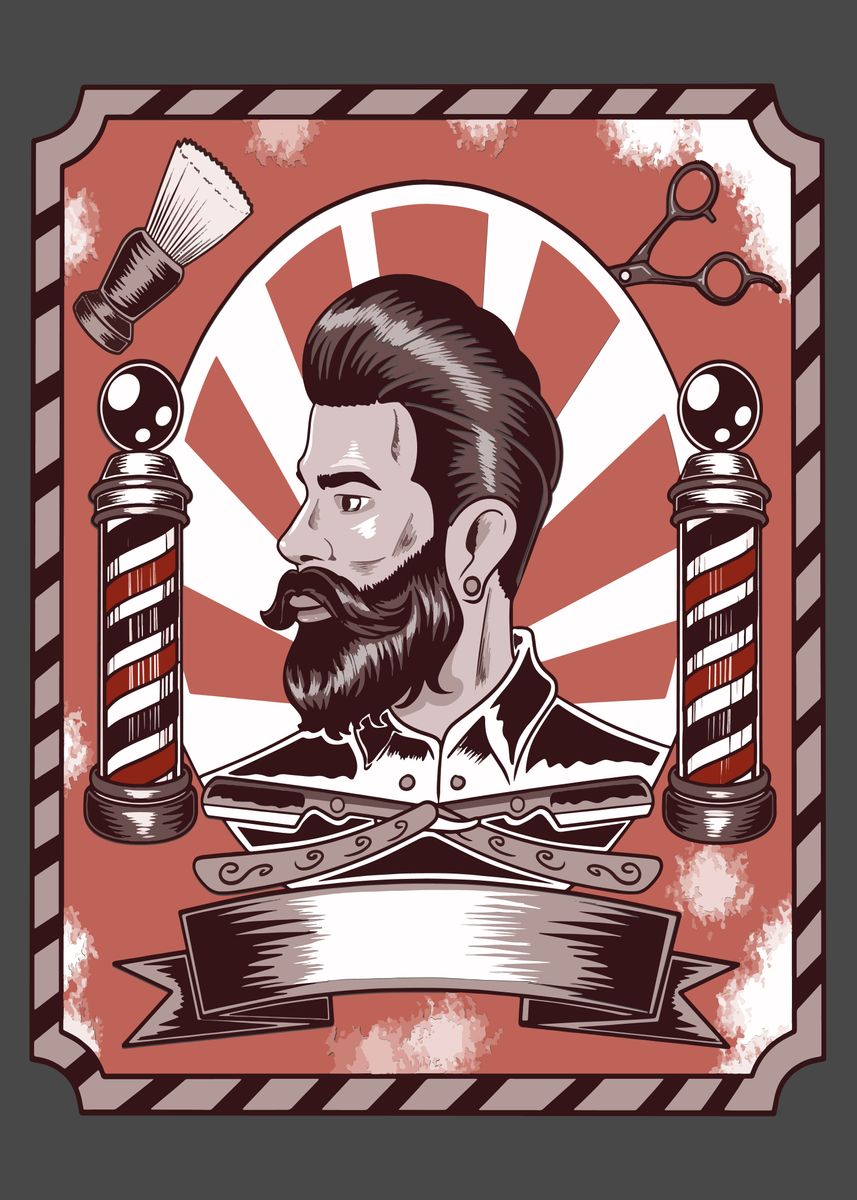 'Vintage Shop Poster Design' Poster, picture, metal print, paint by ...