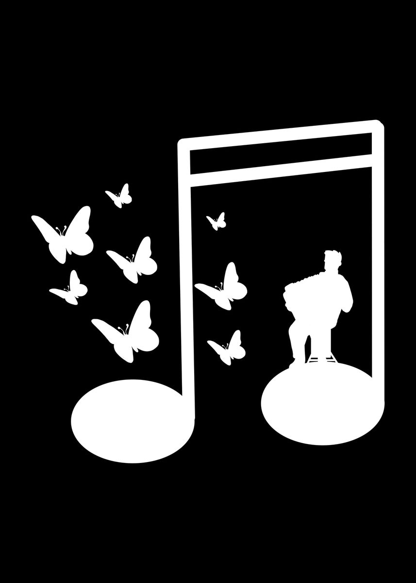 'Man Sitting On Music Note' Poster by FunnyGifts | Displate