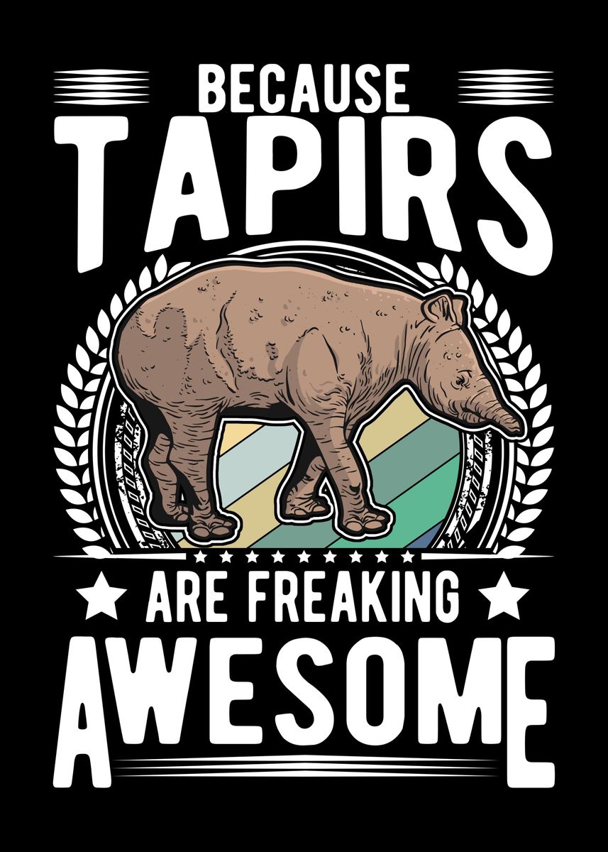 'Tapir lover' Poster, picture, metal print, paint by FavoritePlates ...