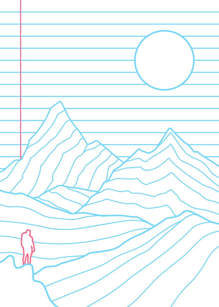 'Linescape' Poster, picture, metal print, paint by Grant Shepley | Displate