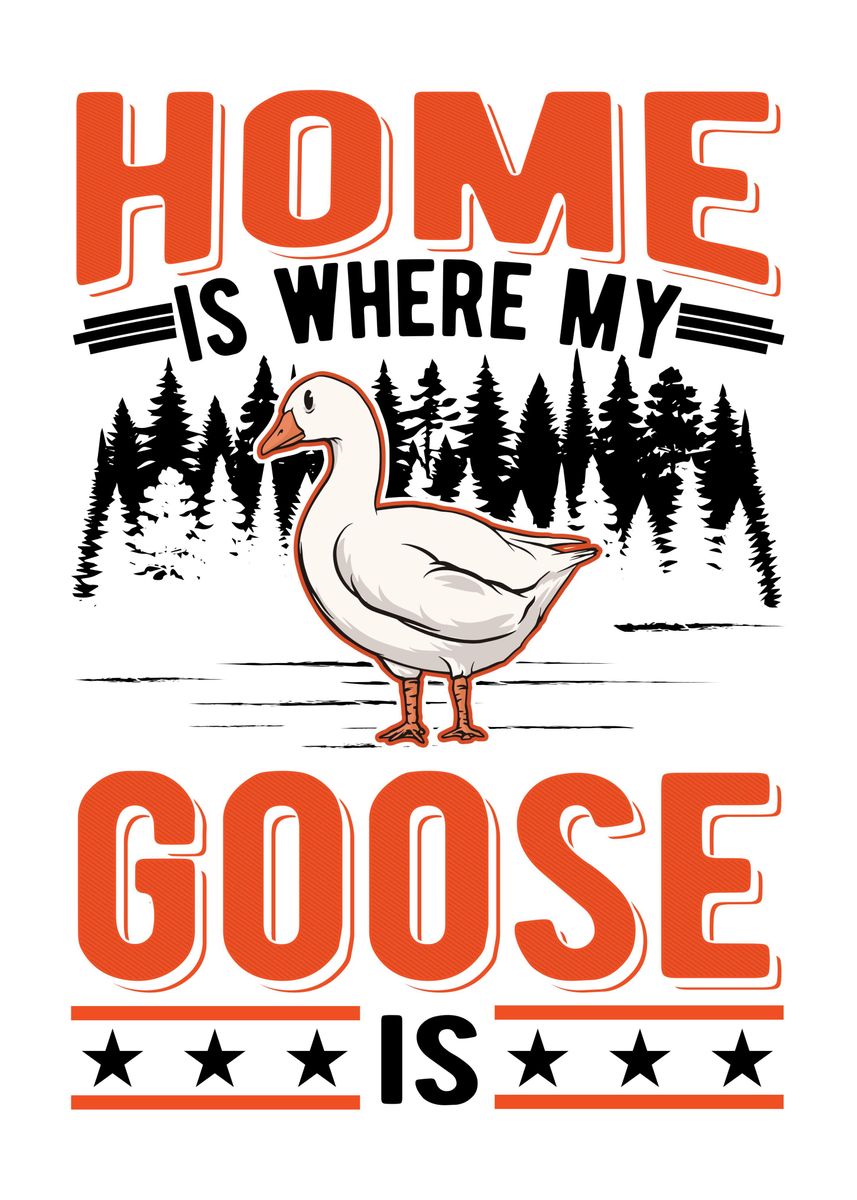 'Goose Geese Farmer' Poster, picture, metal print, paint by ...