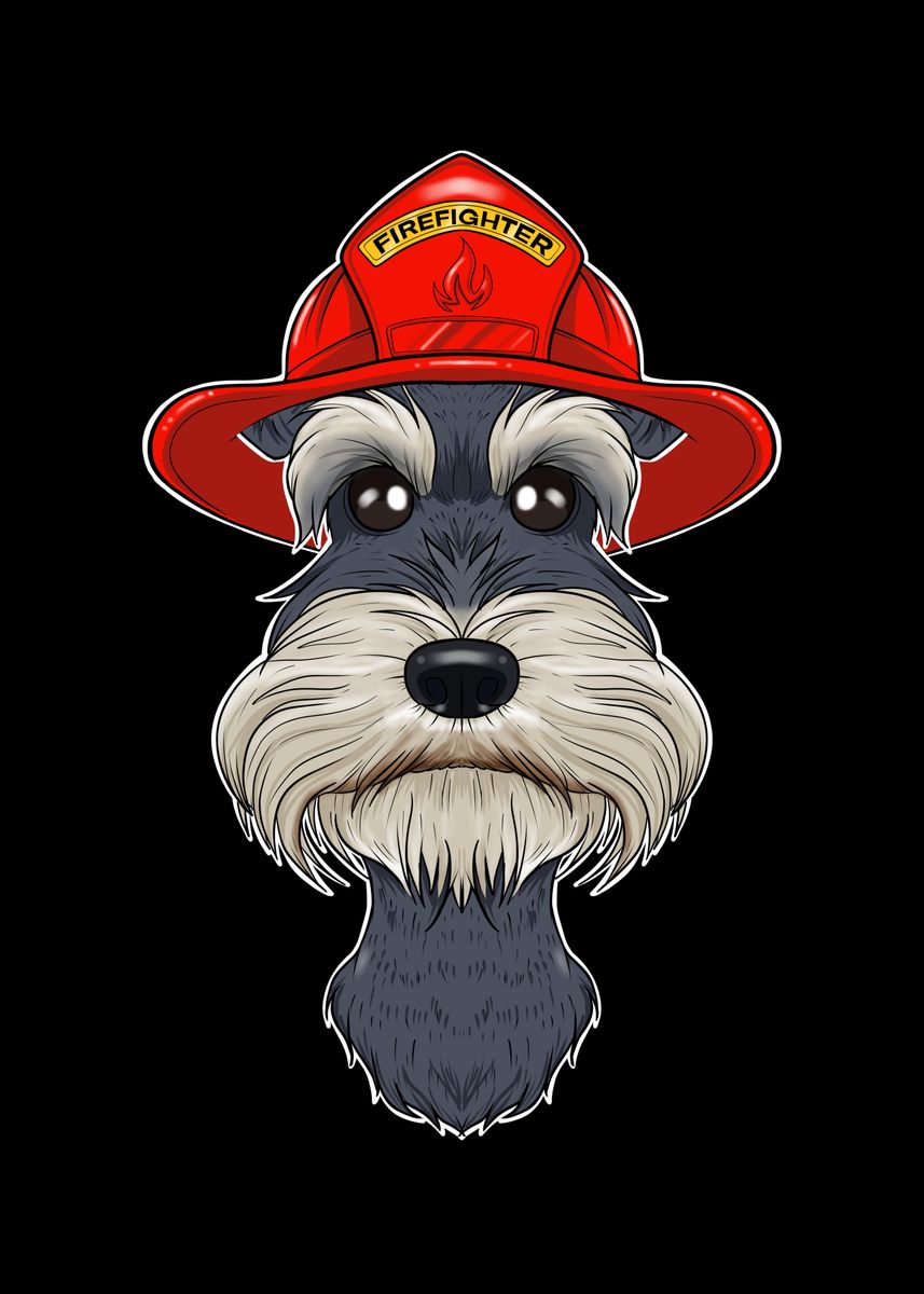 'Canine Handler Fireman Dog' Poster, picture, metal print, paint by ...