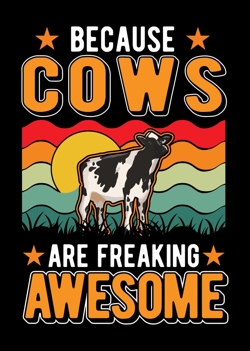 'Cow Farmer Cattle' Poster, picture, metal print, paint by ...