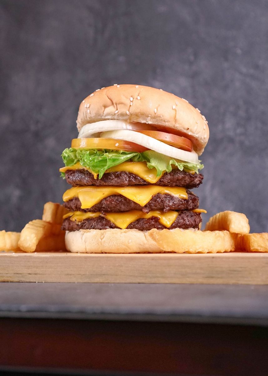 'Triple cheese burger ' Poster by Sam Brady | Displate