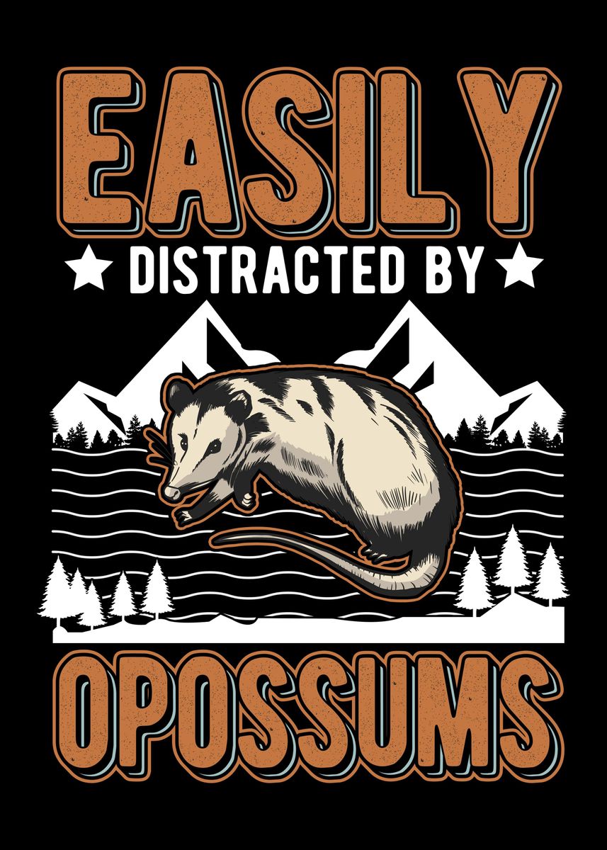 'Opossum Gift Possum' Poster, picture, metal print, paint by ...