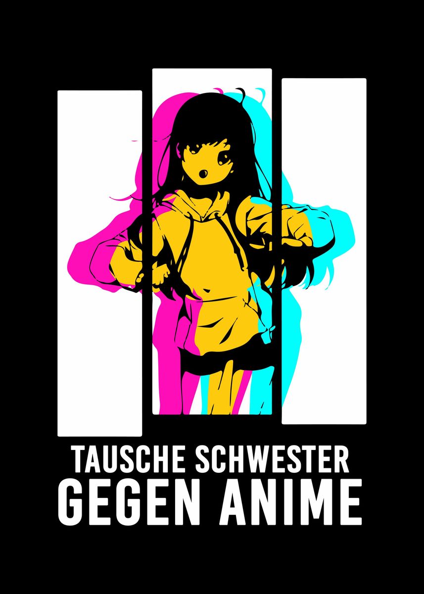 'German Anime' Poster, picture, metal print, paint by Sebastian Wünsche ...