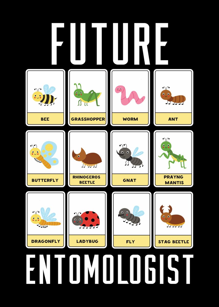 'Future Entomologist Insect' Poster, picture, metal print, paint by ...