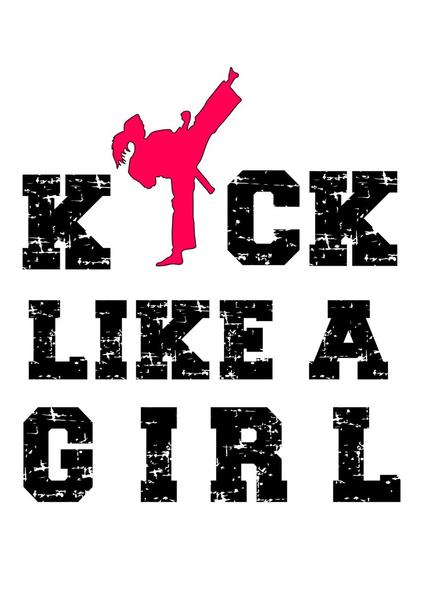 'Kick Like A Girl' Poster, picture, metal print, paint by ZS C O M M E ...