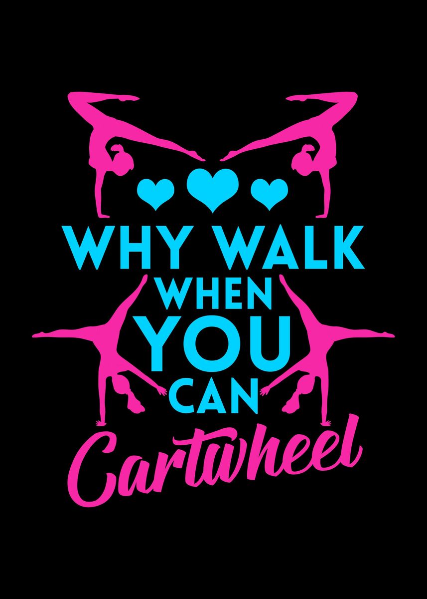 'Cartwheel Girl Acrobatic' Poster, picture, metal print, paint by ...