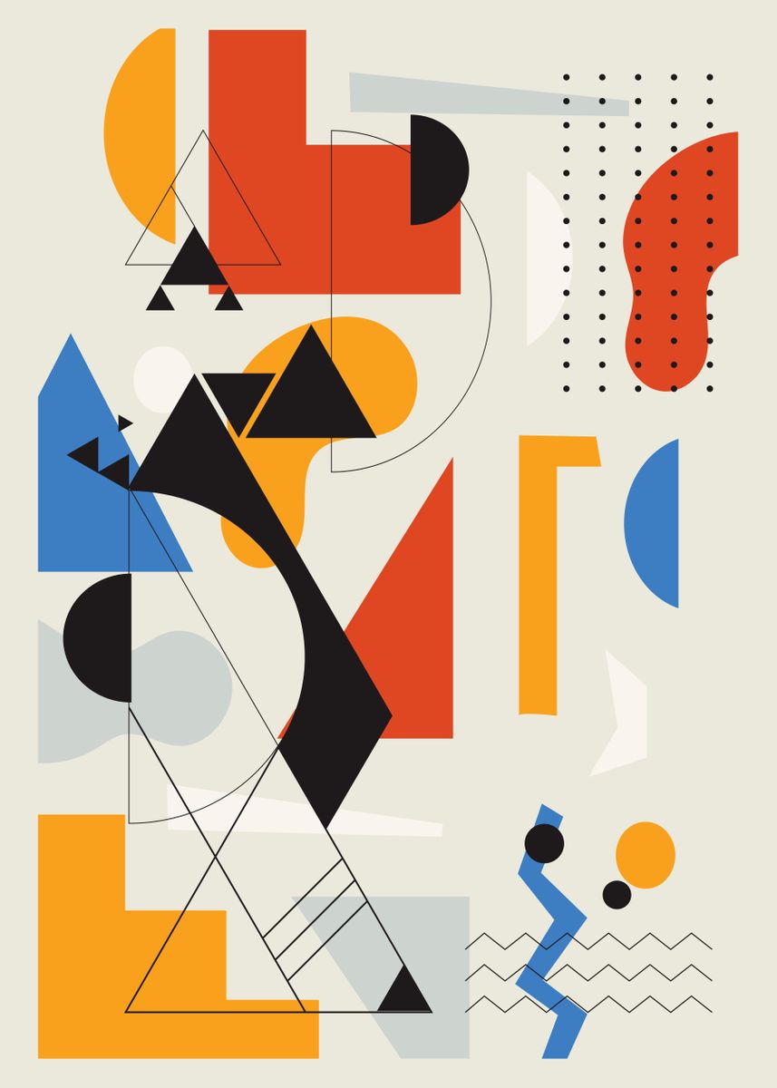 'Bauhaus Abstraction' Poster, picture, metal print, paint by ...
